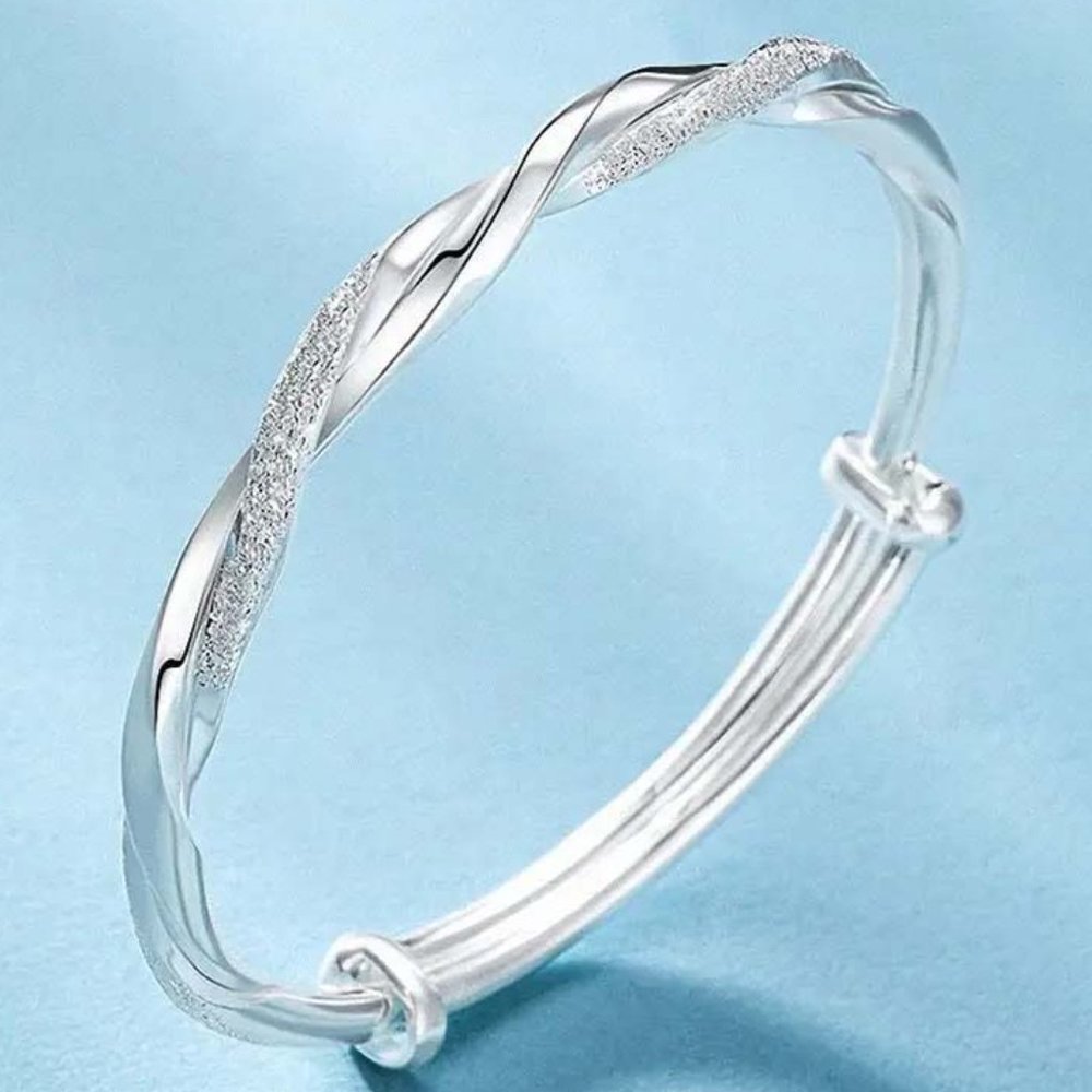 Mobius Twist Smooth & Textured Sterling Silver Slide … - Gem